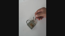 Pad lock, antique 2 key puzzle lock. Functional pad lock with tricky h ...